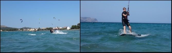 Wasserstart beim Kitesurfen